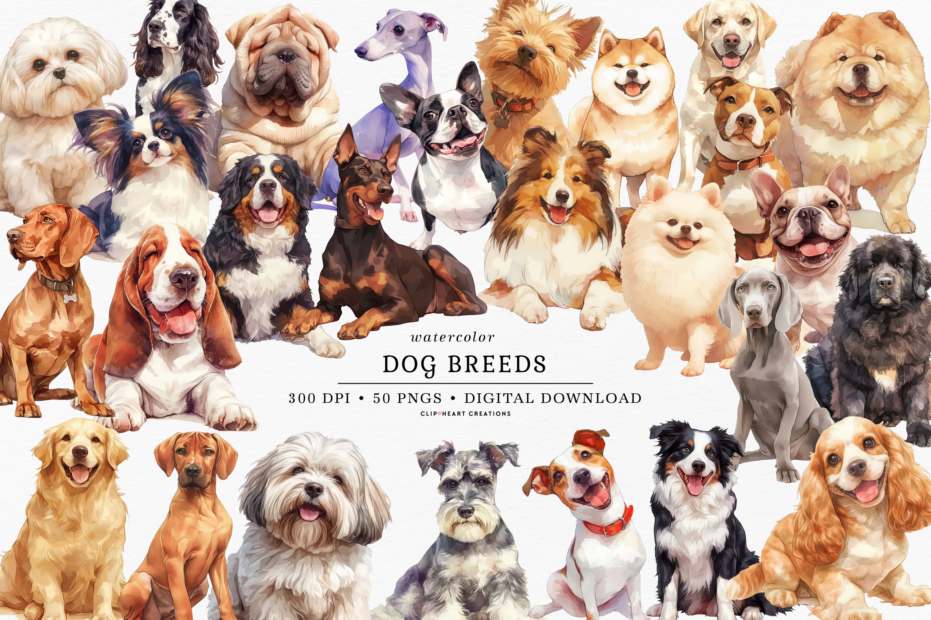 Dog Breeds Clipart Collection – clipheart creations