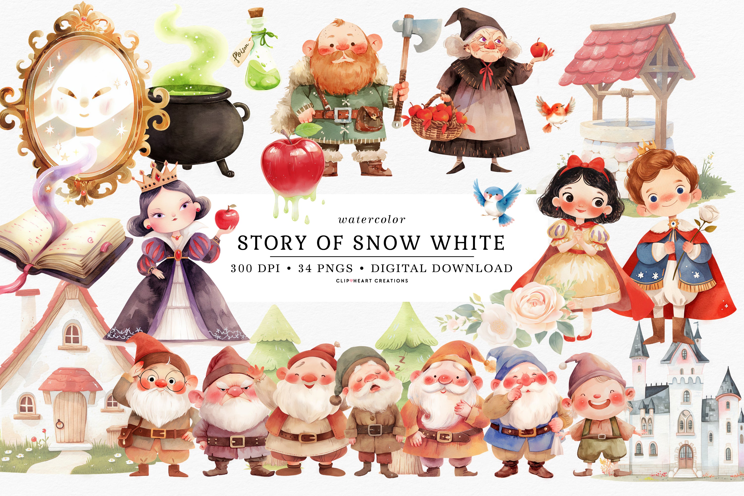 Story of Snow White Clipart – clipheart creations