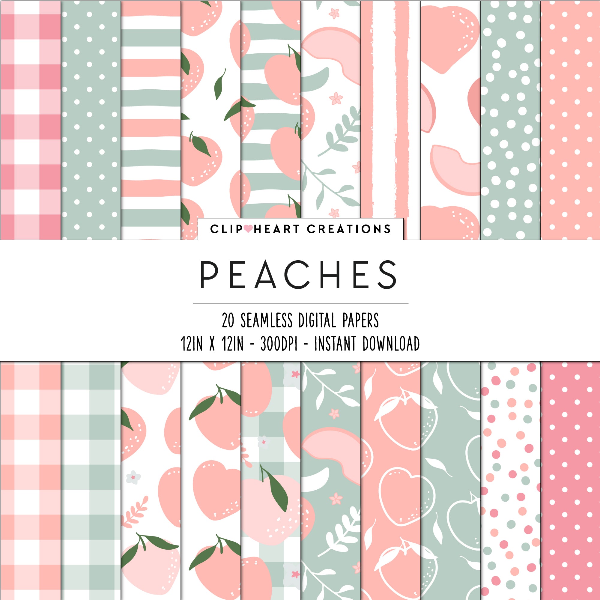 Peaches Seamless Digital Papers – clipheart creations
