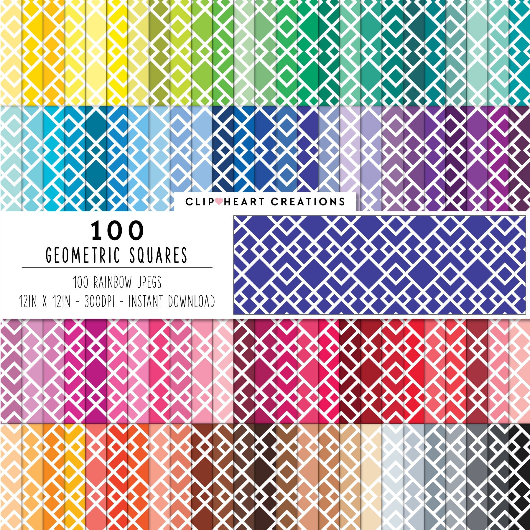 100 Geometric Pattern Digital Papers – clipheart creations