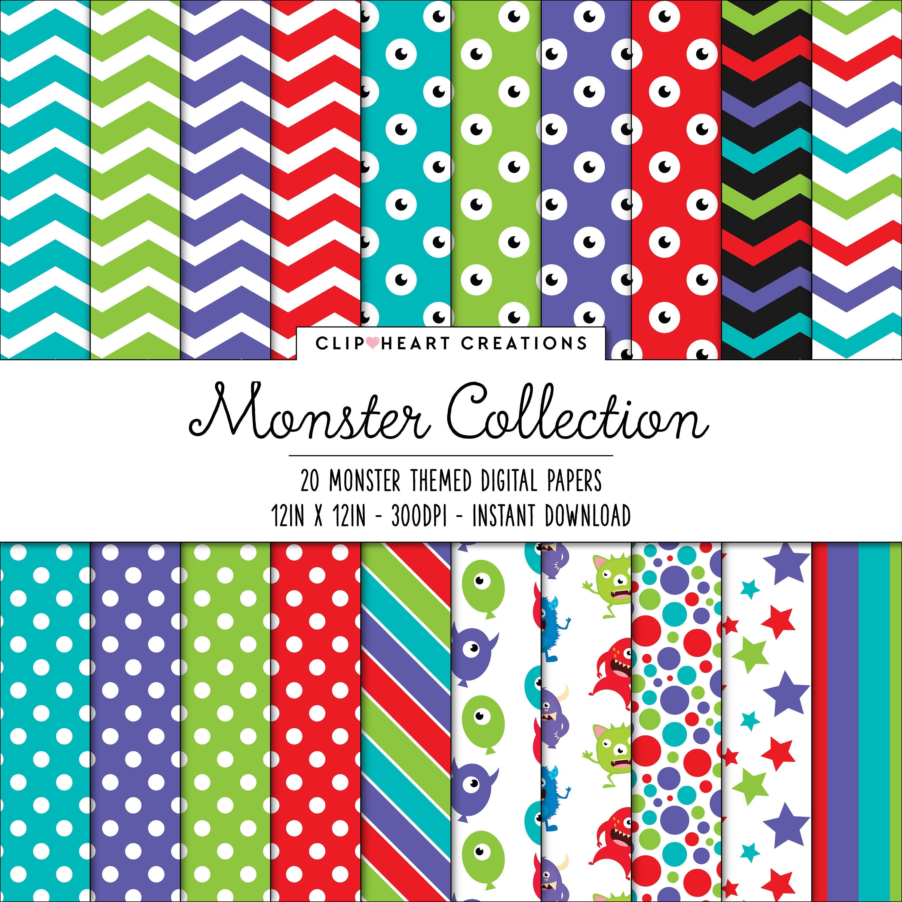 Monster Digital Papers – clipheart creations