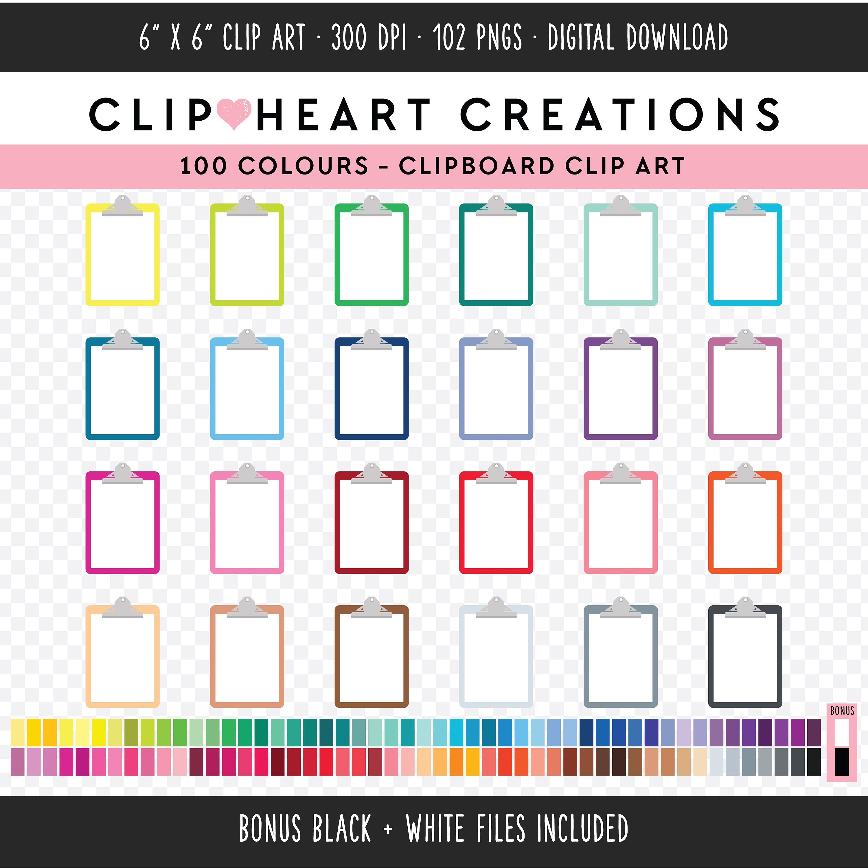 100 Clipboard Clip Art – clipheart creations