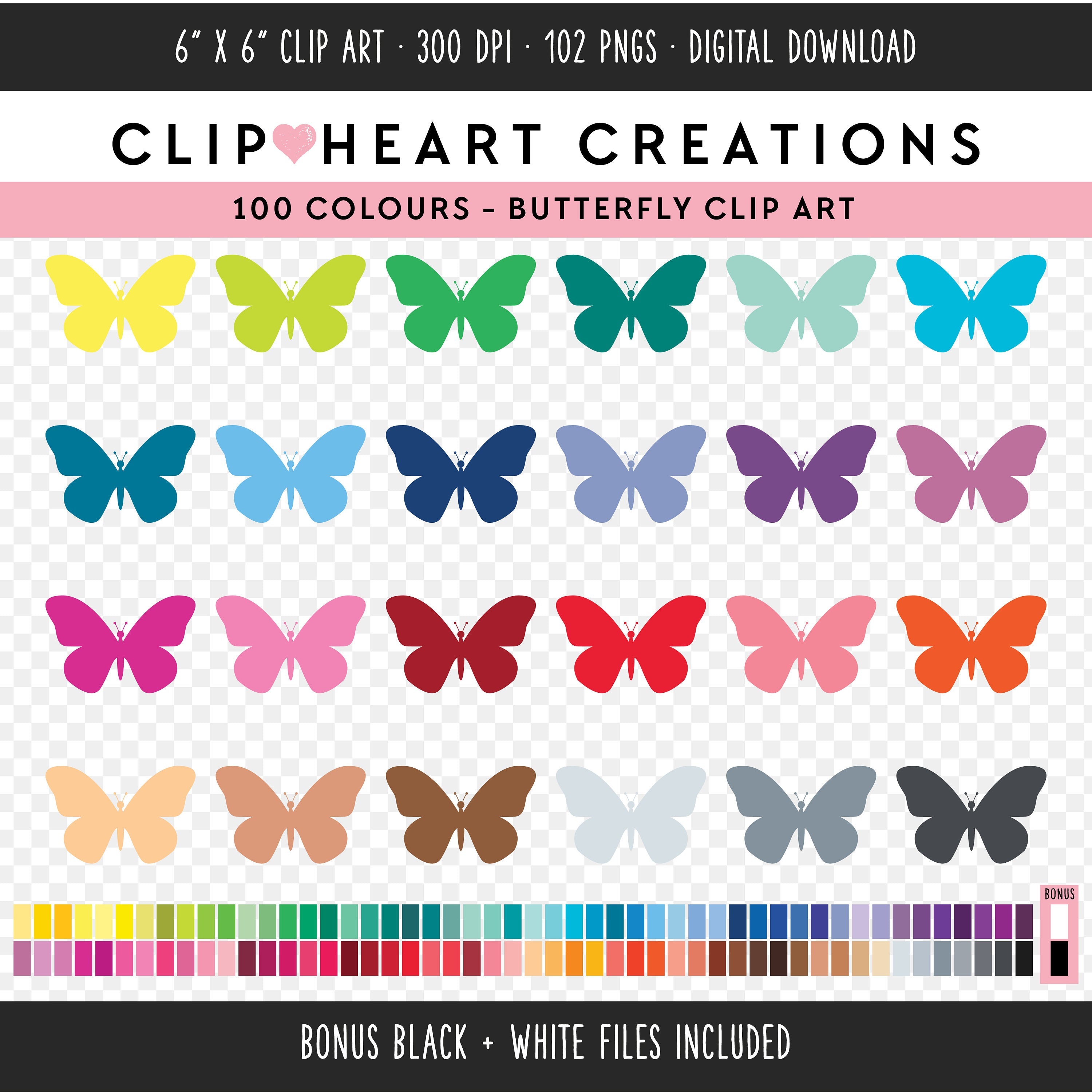 100 Butterfly Clip Art – clipheart creations