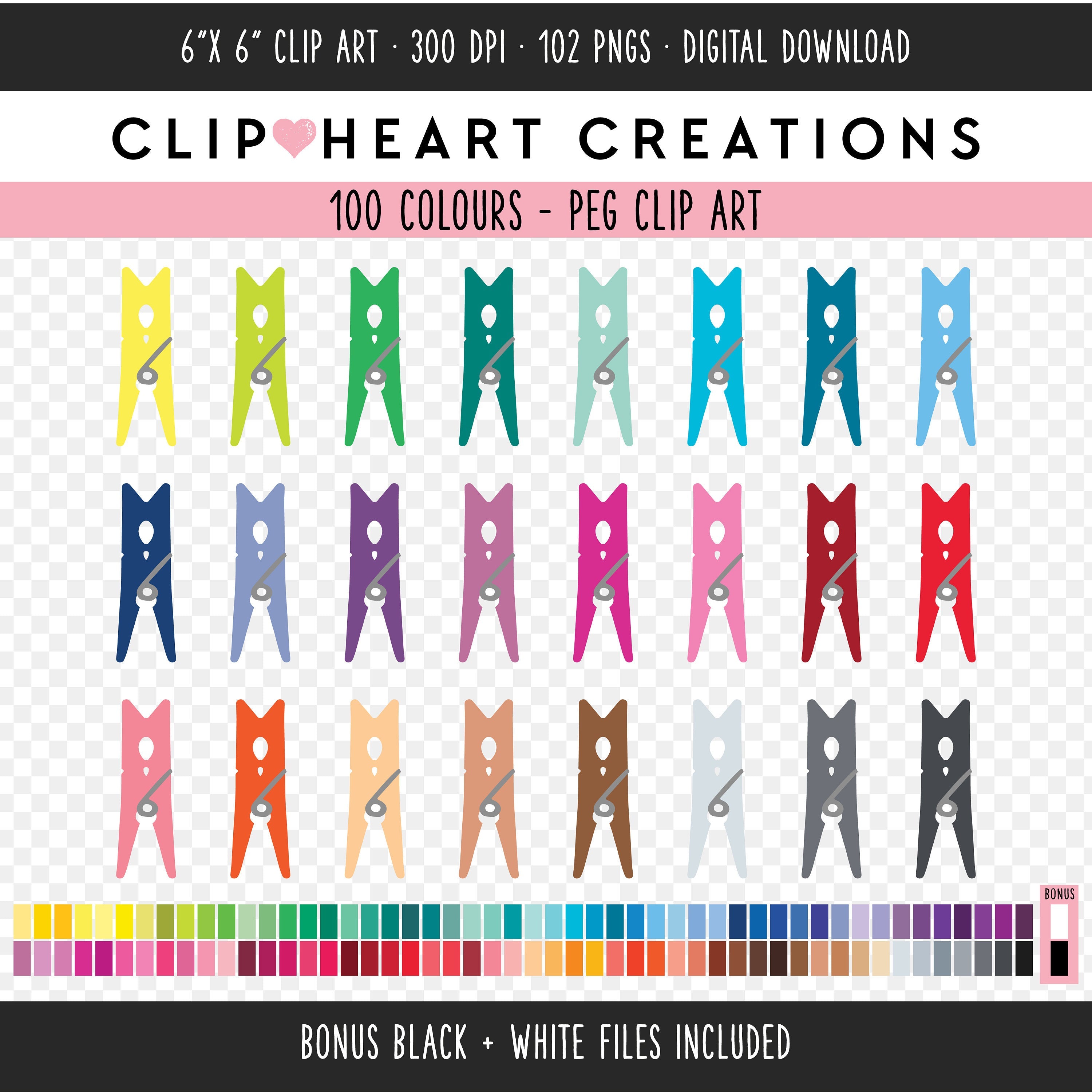 100 Clothes Peg Clip Art – clipheart creations