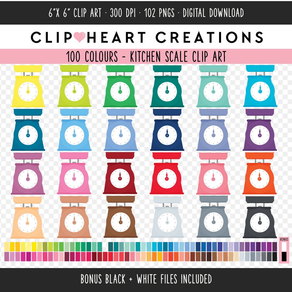 100 Kitchen Scale Digital Clipart – clipheart creations