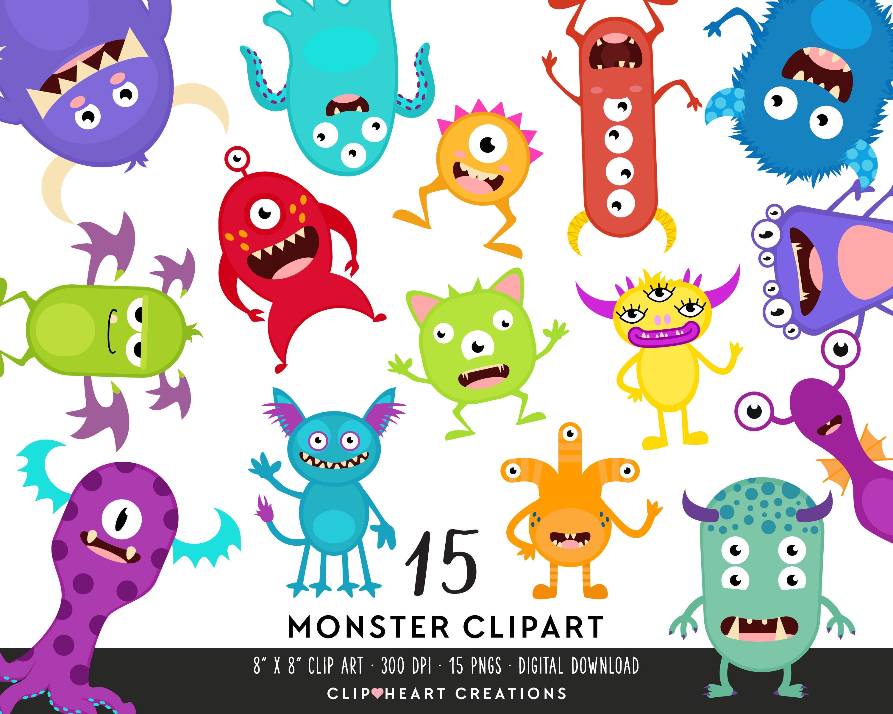 Monsters Clip Art – clipheart creations