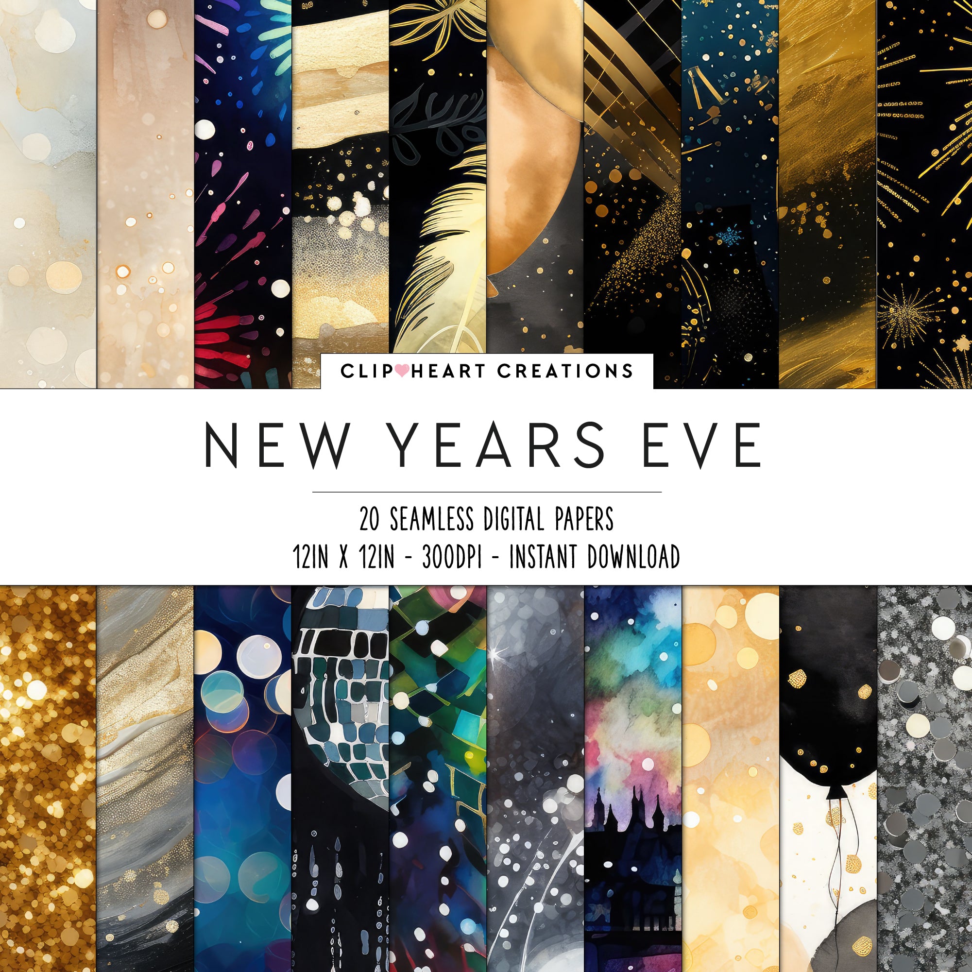 New Years Eve Seamless Digital Papers – clipheart creations
