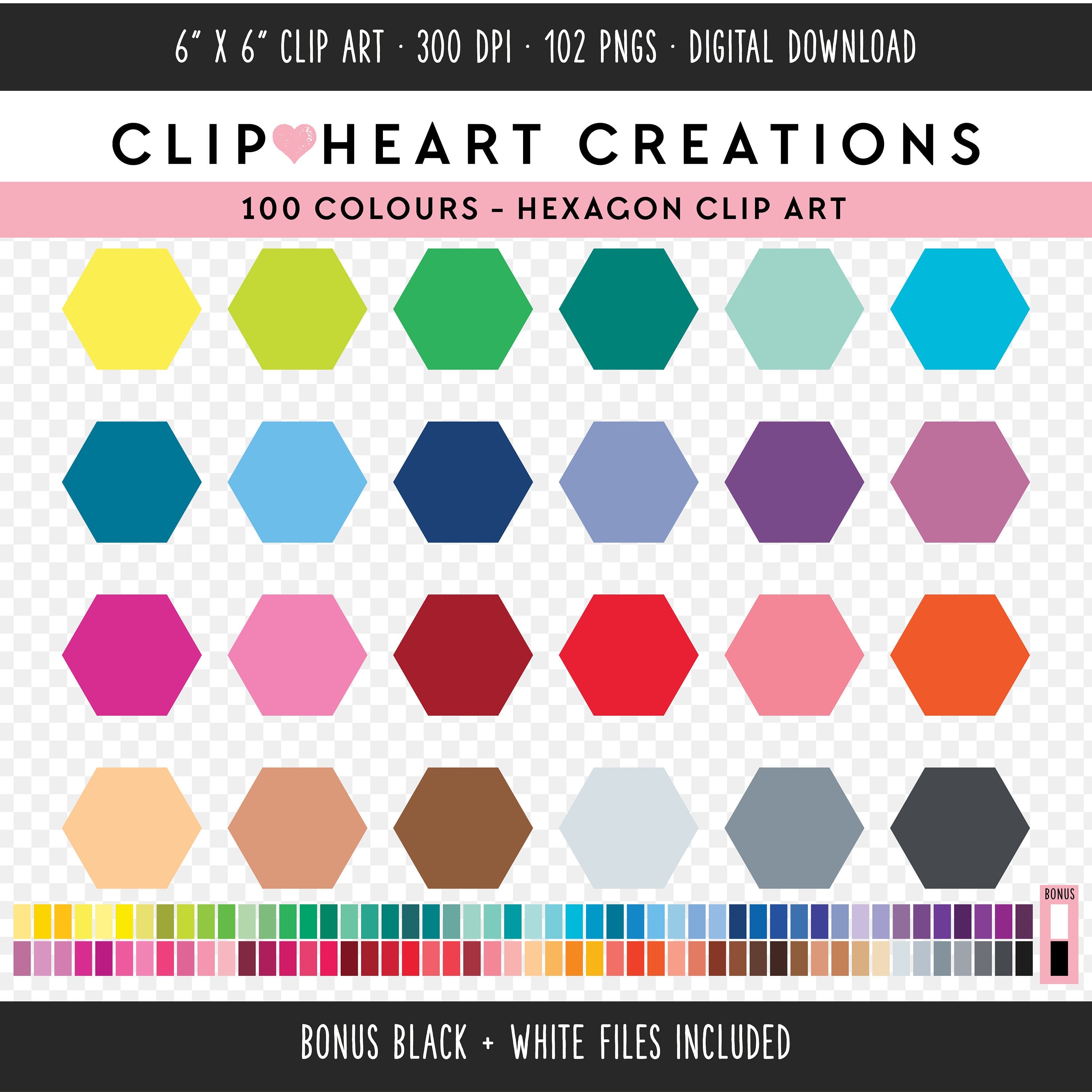 100 Hexagon Clip Art – clipheart creations